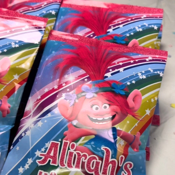 Trolls Party Pack -chip Bag -fruit Snacks-favor Bag- Juice -bottle ...