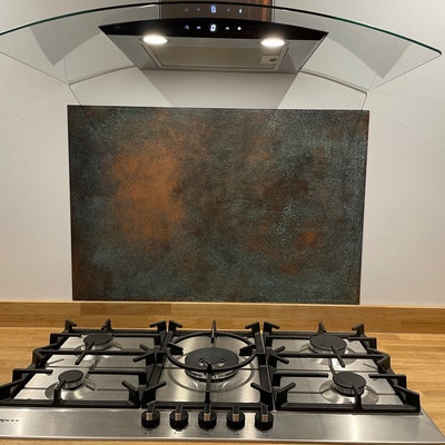 Kitchen Splashback Aged Copper Effect misty Blues - Etsy