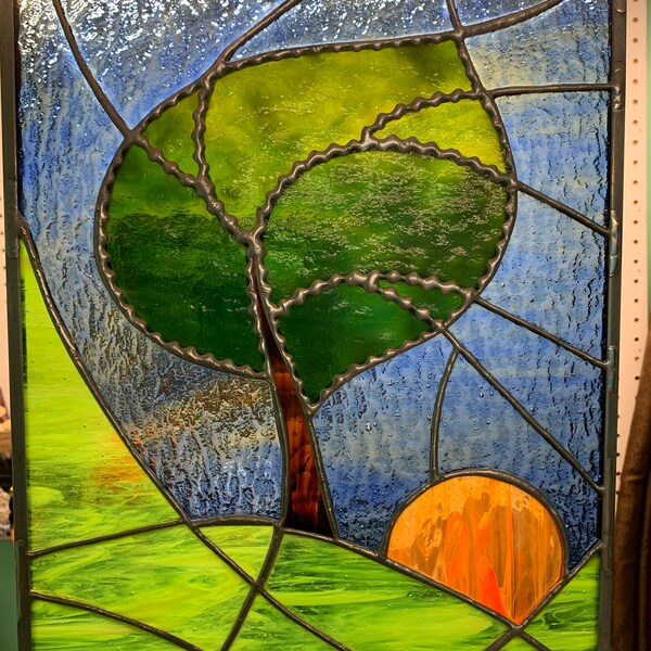 Pattern for Stained Glass - Windy Sunrise Window Panel - Etsy