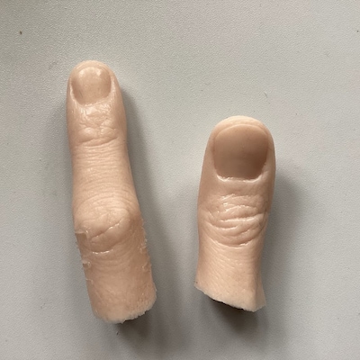 Unpainted Severed Silicone Finger Prop Plain Realistic Nail Training ...