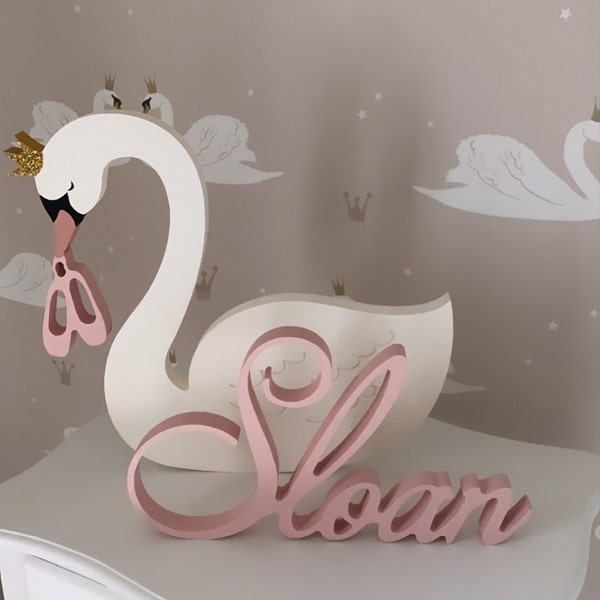 Swan Princess With Ballet Shoes |swan Nursery Decor | Personalised Gift ...