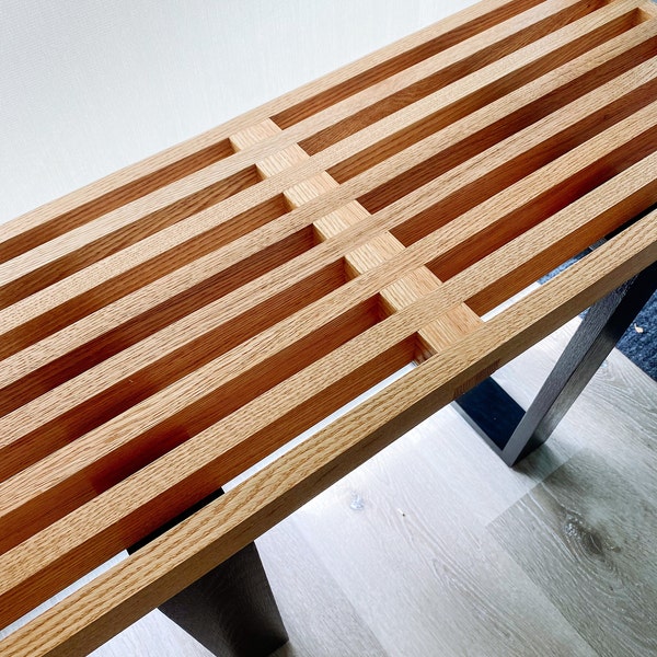 Slatted Wooden Bench Hardwood 30 Narrow - Etsy
