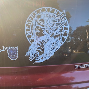 Viking Freja Futhark Sticker Decal Nordic Freya Goddess Cats - Etsy