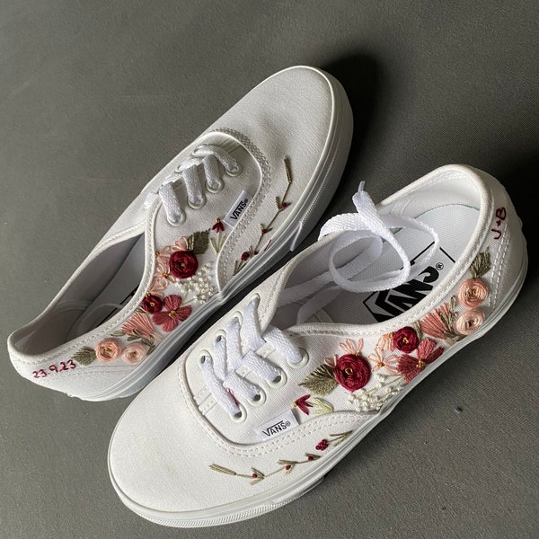 Embroidered Vans Shoes, Custom Hand Embroidery to Order, Personalized ...