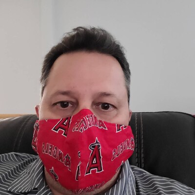Los Angeles Angels MLB Fabric Face Mask, 100% Cotton W/ Filter Pocket ...