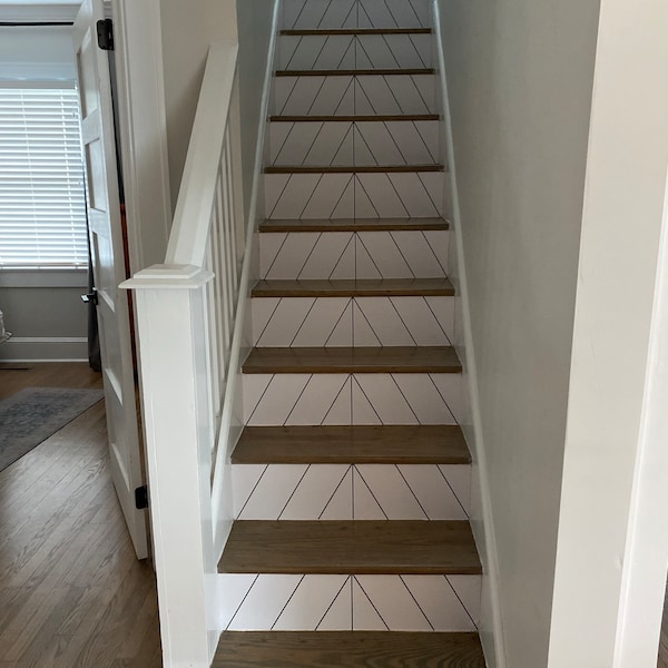 Chevron Stair Riser Decals Vinyl Strips Minimalist Scandinavian Modern ...
