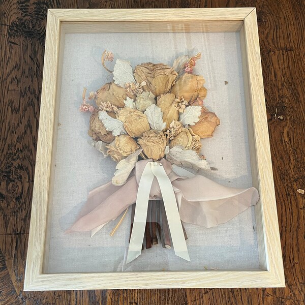 Personalized Pressed & Preserved Wedding Bouquet Frame | 3D Shadow Box ...