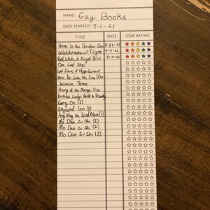 Reading List Bookmark Library Card Bookmark Vintage | Etsy