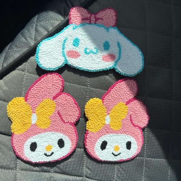 Bow Punch Needle Mug Rug Coaster Coquette Bow Tufted Cup Coasters ...