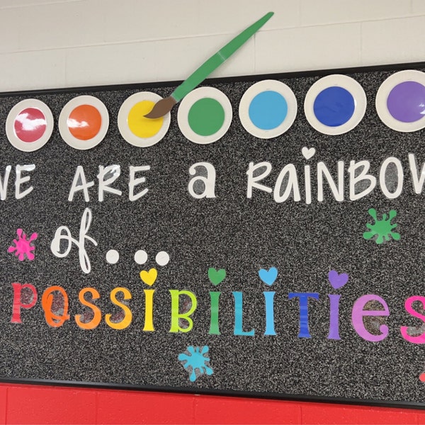 Teachers School Bulletin Board Cutouts DIY Kit "rainbow of ...