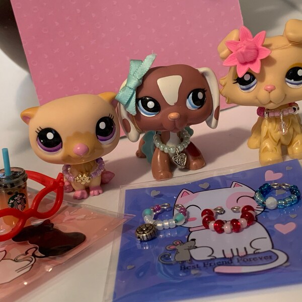 Littlest Pet Shop Clothes LPS Accessories 6 Custom Collars Necklaces - Etsy