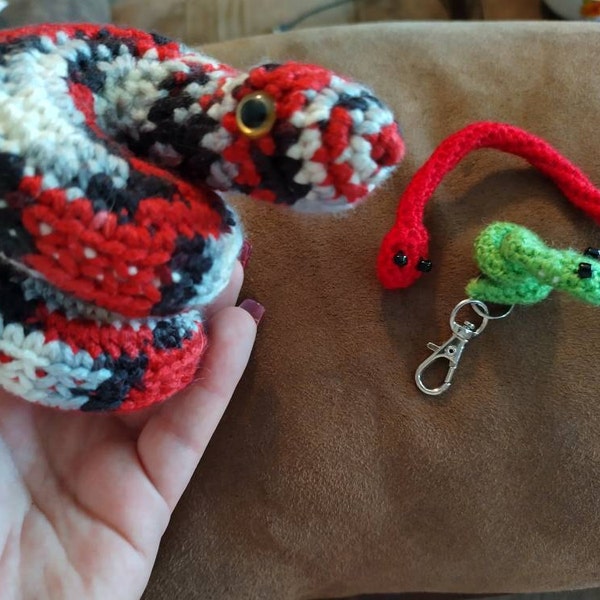 Tiny Posable Handmade Crochet Snake [keychain Option] - Etsy