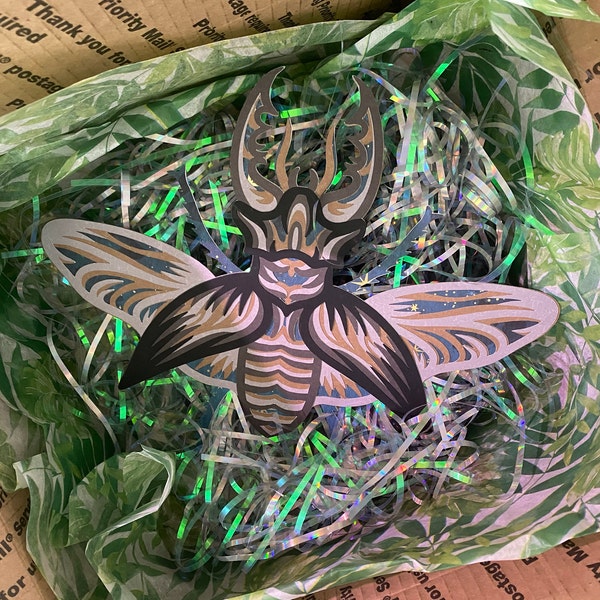 3D Stag Beetle Insect SVG Layered Cut File, Multilayer Scarab Beetle ...