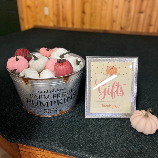 Pumpkin Gifts Sign Printable, Gifts Table Sign, Pumpkin 1st Birthday ...