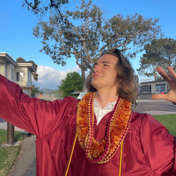 Hawaii 2 Color Satin Ribbon Lei, Graduation Lei, Senior Lei, Class of ...