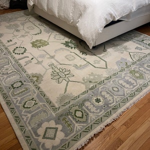 9x12 Green Oushak Rugrug Modern Oushak Rug Delivery Large Area - Etsy
