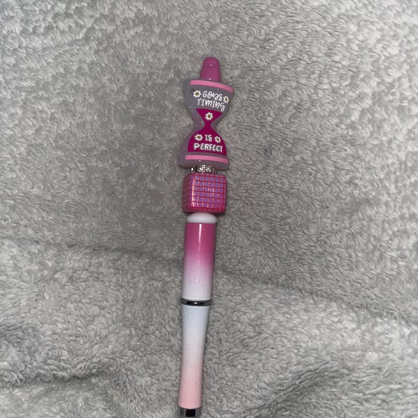 LAST CHANCE Pig Ink Pen // Silicone & Acrylic Beads Beaded Ink Pen ...