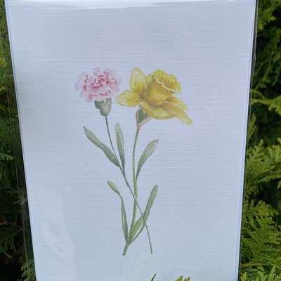 Watercolor Birth Month Flower Prints Floral Garden Collage - Etsy