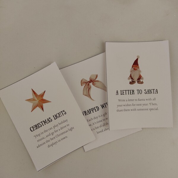 24 Printable Christmas Advent Calendar Activity Cards | Christmas ...