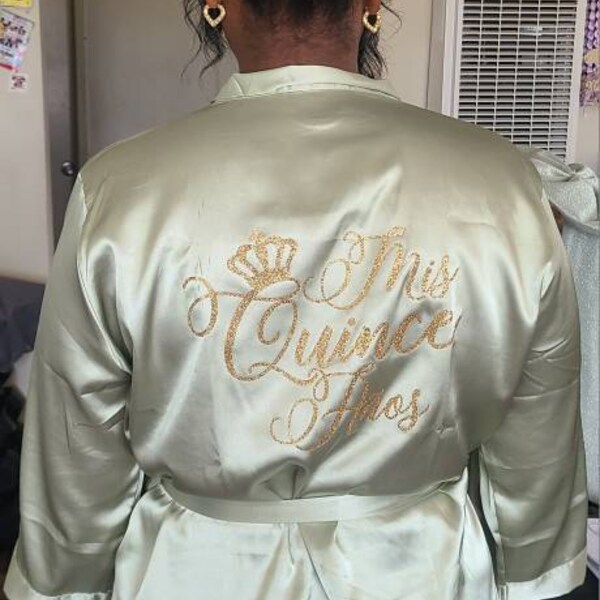 Sweet 16 Quinceañera Robe Custom Glitter | Personalized Mis Quince ...