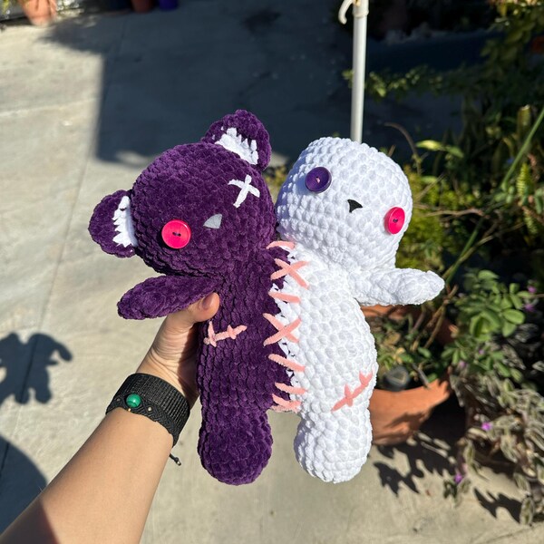 Crochet Pattern - Two Headed Plushie, Bunny, Bear, Halloween, Kawaii ...