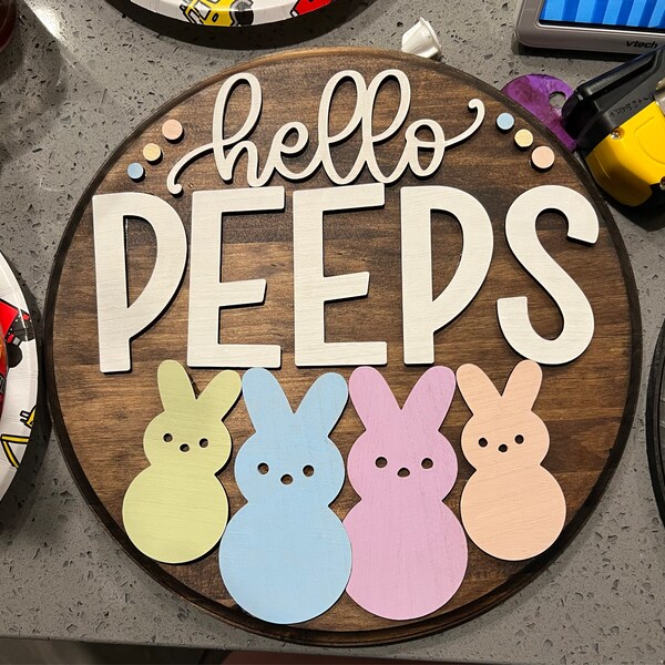 Hello Peeps Svg, Easter Svg, Happy Easter Welcome Spring Sign, Welcome ...