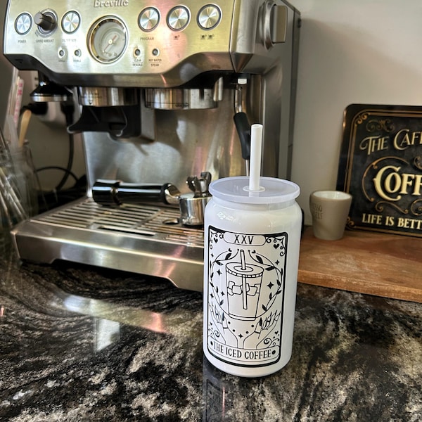 Positive Affirmations Frosted Glass Cup | Iced Coffee Cup | Positive ...