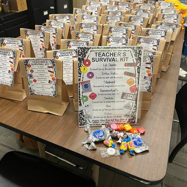 PRINTABLE Teacher's Survival Kit Tag | Instant Download | Teacher ...