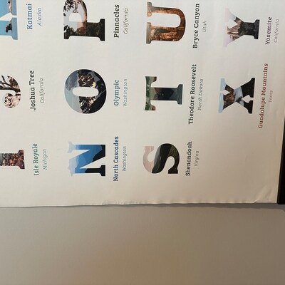 National Park Nursery Decor Alphabet Poster National Park Baby Shower ...