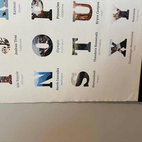 National Park Nursery Decor Alphabet Poster • National Park Baby Shower ...