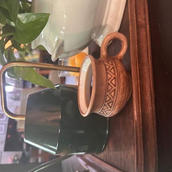 Rustic Pottery Coffee Mugs Large & Small, Glazed Clay Modern Rustic ...