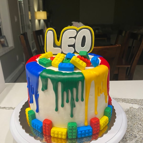 Fondant Building Blocks and Custom Name Cake Decorations - Etsy