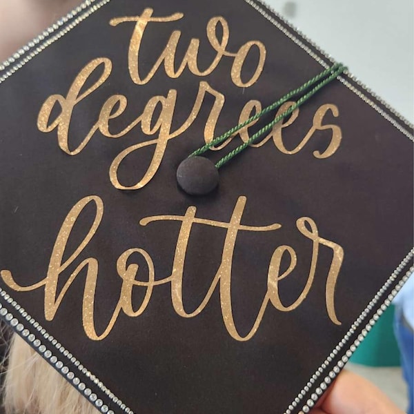 She Mastered It Master's Graduation Cap Vinyl Decal, Handlettered ...