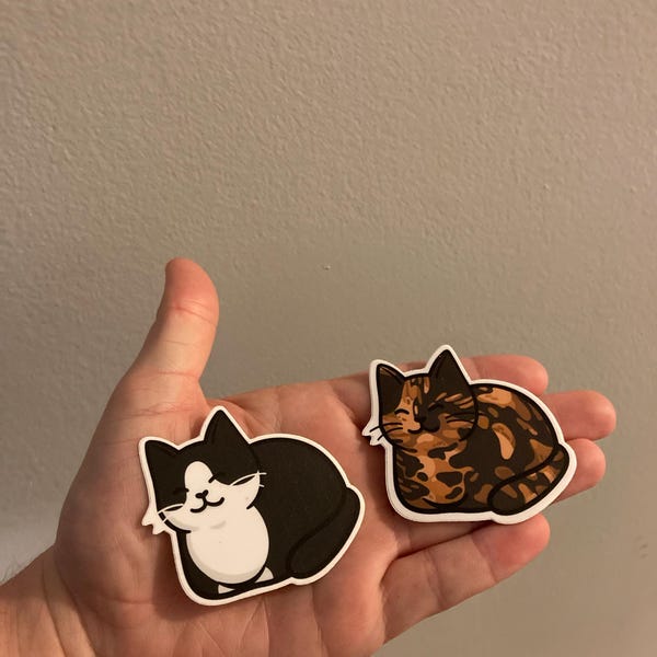 Siamese Cat Loaf Sticker; Waterproof Dishwasher Safe Matte Vinyl ...
