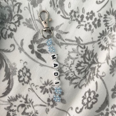 Custom/personalized Name Flower Chain Keychain/key Ring - Etsy