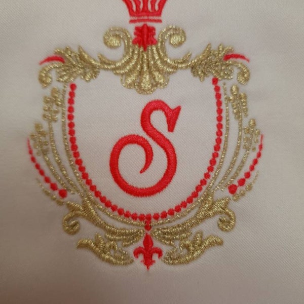 Crown Crest Embroidery - Machine Embroidery File Design - 4 X 4 Inch ...