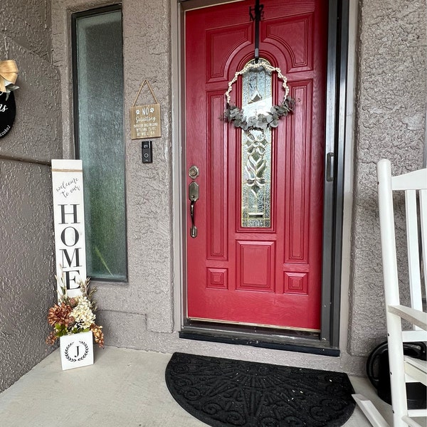 Welcome Sign Plant Box - Wooden Porch Sign - Home Planter Sign 49" High ...