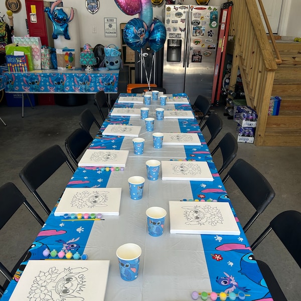 DIY Party Canvas, Ready to Paint Lilo & Stitch Canvas - Etsy