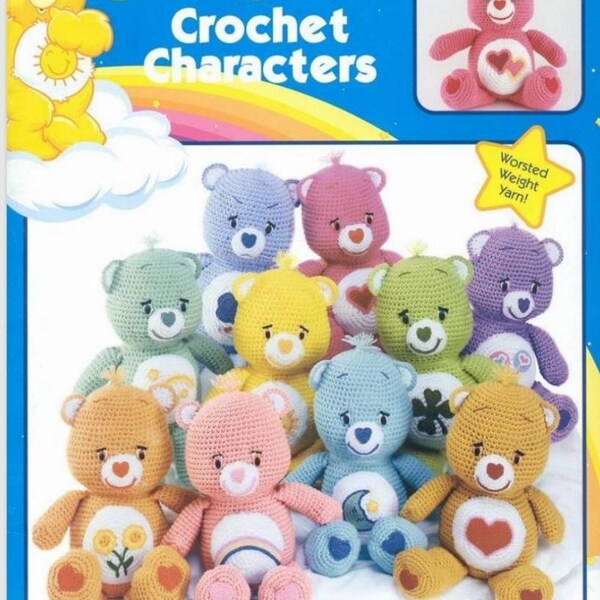 Care Bears Crochet Pattern, 10 Care Bears, Pattern Book, 14 Inches Tall ...