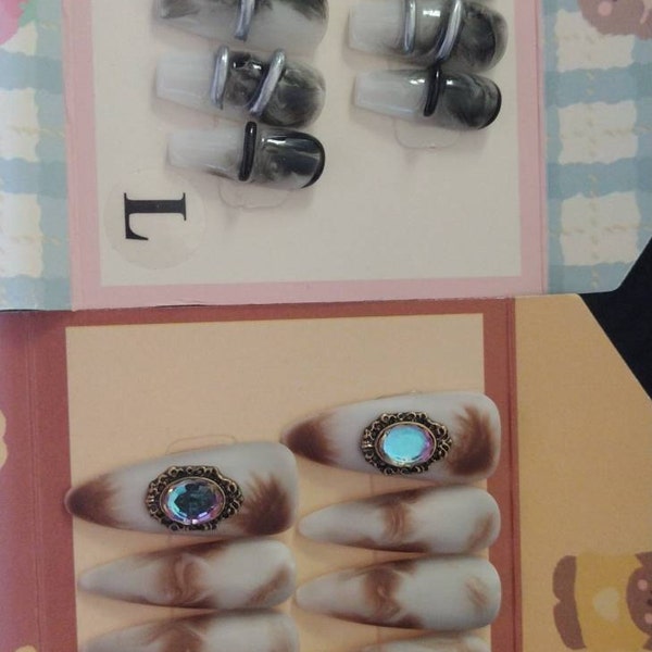 Blind Nail Box, Two/three Sets of Press-on Nails, Mystery Box, Gothic ...