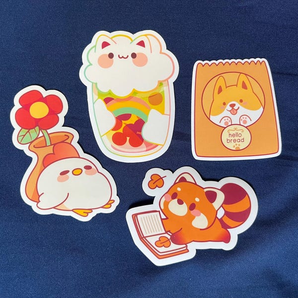 Cute Kawaii Orange Capybara Stickers - Etsy
