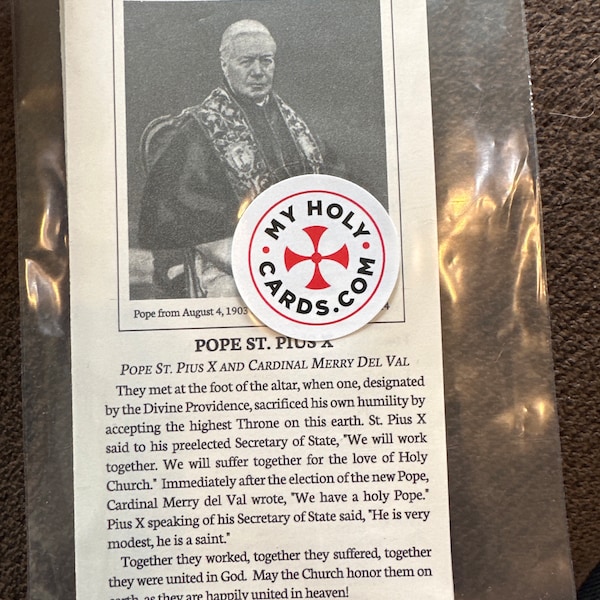 Litany of Humility Prayer Card: Pope St. Pius X & Cardinal Merry Del ...