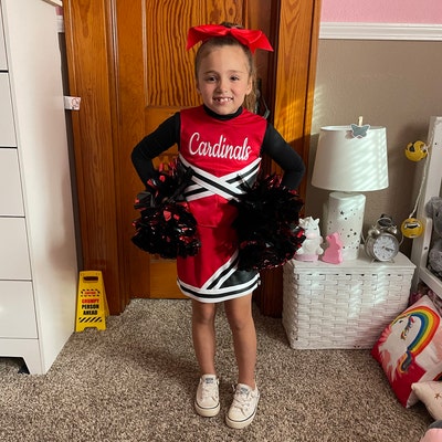 White/red Cheer Uniform, Custom Cheer Uniform, Custom Colors Uniform ...