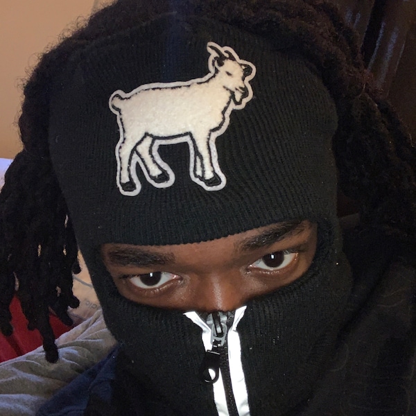 Dread Head Black Reflective Zip up Balaclava With White Goat Emblem ...