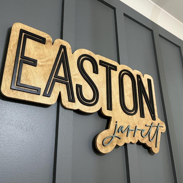Large Custom Wood Name Sign, Nursery Name Sign, Boho Girl Name Sign ...
