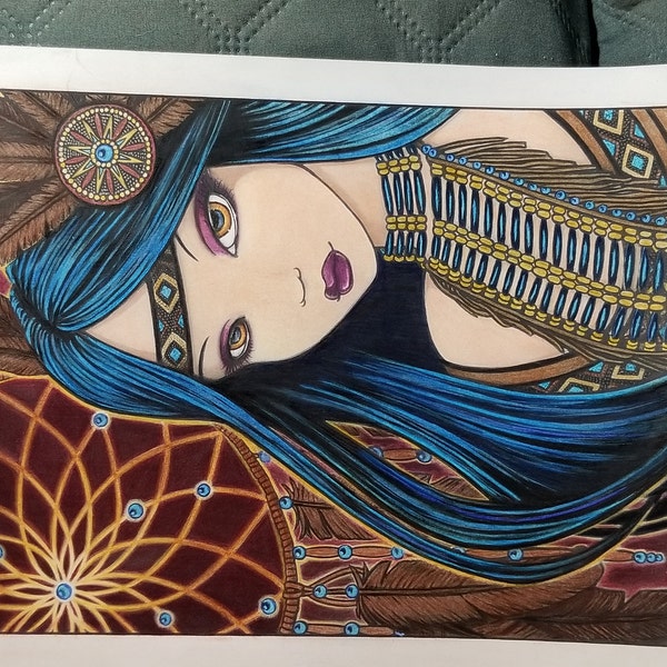 Lyra Line Art Coloring Page Download Mermaid Ocean Seascape Turtle Fish ...