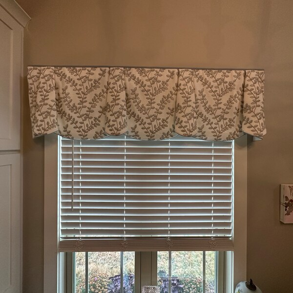 Custom Valance EMMA Hidden Rod Pocket Valance Fits 30"- 44" Window ...