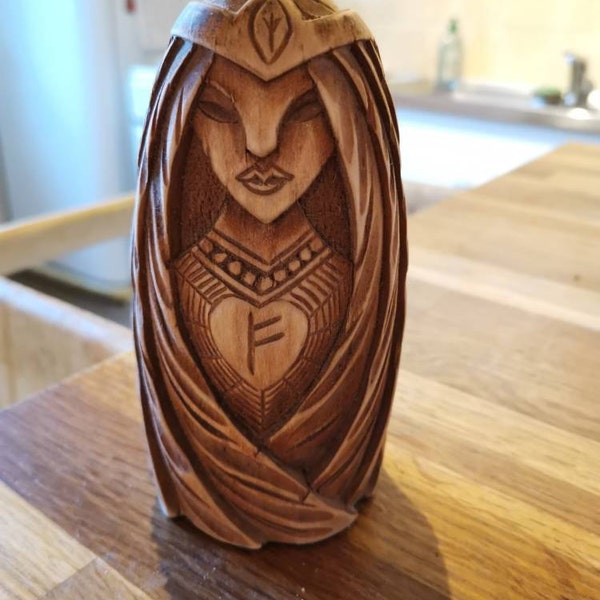 Freya Statuette Hand Made From Linden. Original Hand Carved Freya ...