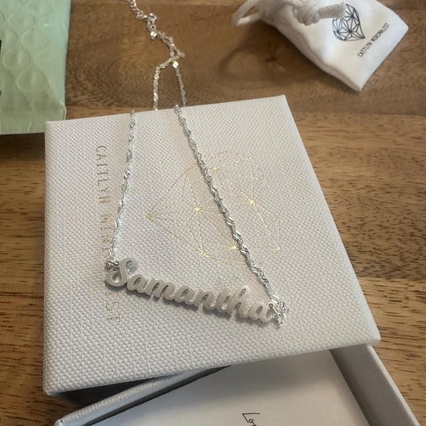 Custom Name Necklace by Caitlyn Minimalist • Sparkle Twist Chain Name ...