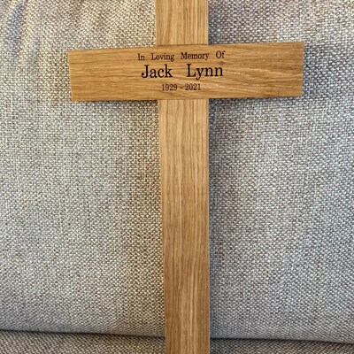Oak Memorial Cross Grave Marker Grave Cross Wooden Cross - Etsy
